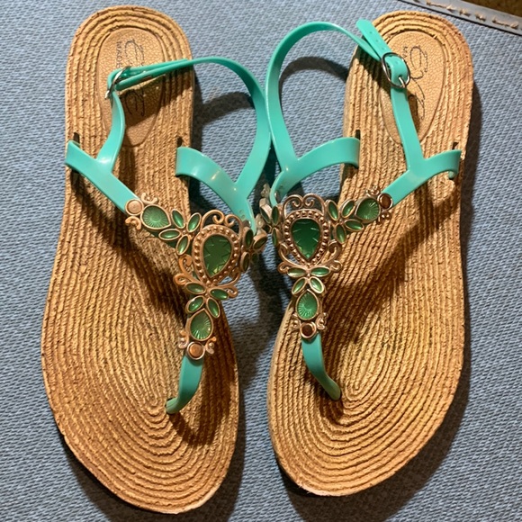 Eve | Shoes | Eve Size 1 Turquoise Strappy Thong Sandals | Poshmark
